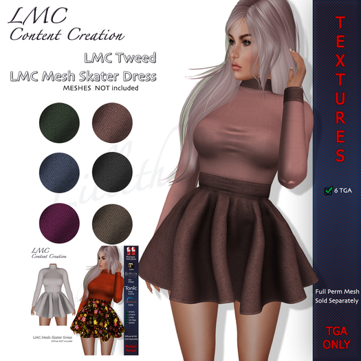 Second Life Marketplace - LMC TGA - Tweed - Textures for the LMC Mesh ...