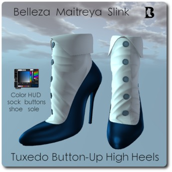 Second Life Marketplace - Blackburns Tuxedo Button-Up Heels 3 Sizes DEMO
