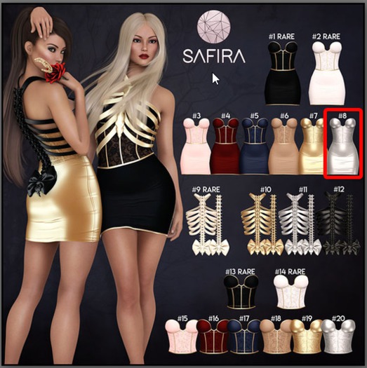Second Life Marketplace - #8 - Safira - Clair Dress Silver (Maitreya)