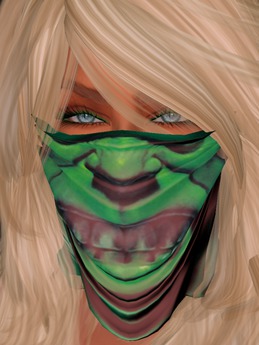 Second Life Marketplace - Razor Worx - Face Scarf - Green Monster