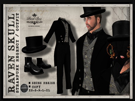 Second Life Marketplace - PIXEL BOX - Steampunk Raven Skull Regency ...