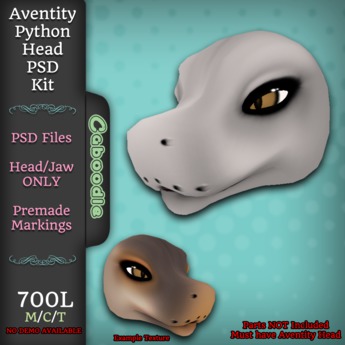 Second Life Marketplace - {C} Aventity Python Head PSD Kit