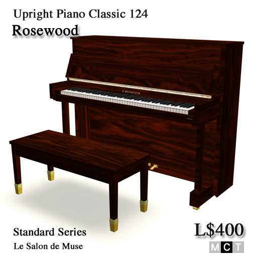 Second Life Marketplace - C.Bechstein Upright piano, model Classic 124 ...