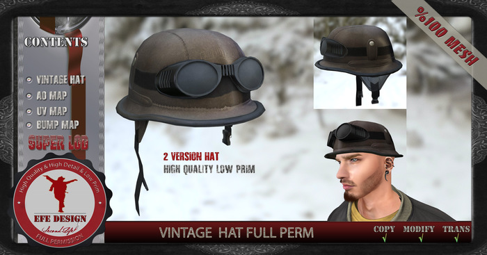 Second Life Marketplace - Vintage Hat Full Permission / EFE DESIGN