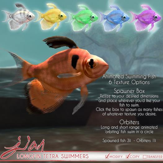 Second Life Marketplace - JIAN Longfin Tetra Swimmers