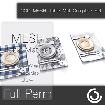 Second Life Marketplace - MESH Table Mat Complete Set