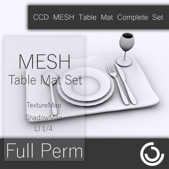 Second Life Marketplace - MESH Table Mat Complete Set