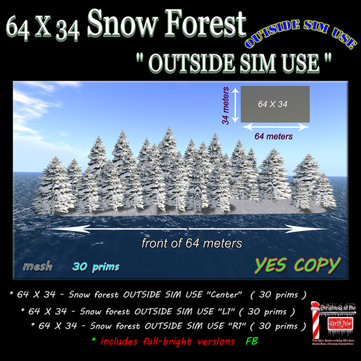 Second Life Marketplace - 64 X 34 - Snow forest OUTSIDE SIM USE -box