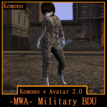 Second Life Marketplace - [M.W.A] Military BDU - DEMO (Avatar 2.0 / Kemono)