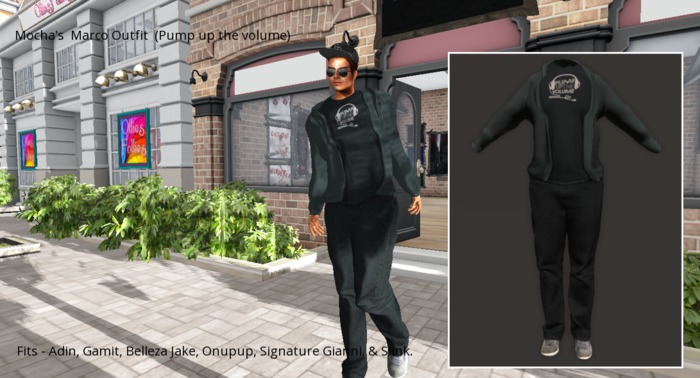 Second Life Marketplace - Mocha's Marco Outfit Pump up the Volume