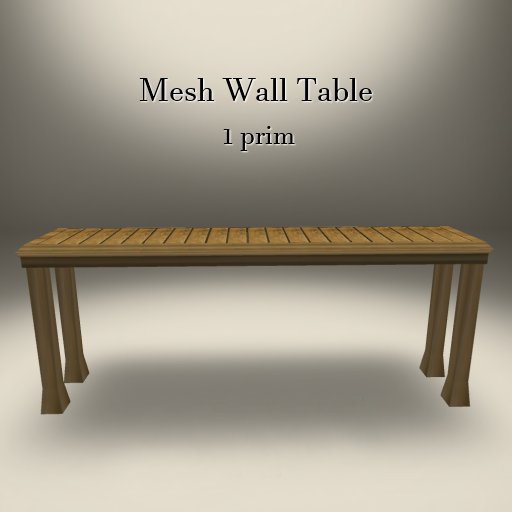 Second Life Marketplace - Mesh Wall Table