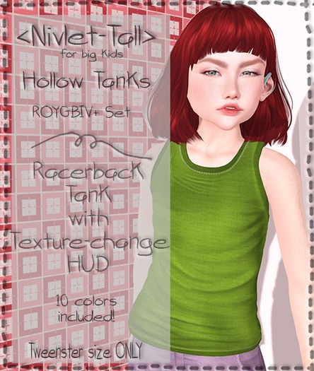 Second Life Marketplace - Hollow Tweenster Tank - ROYGBIV+ Set