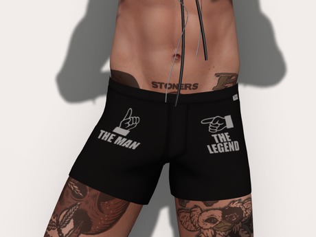 Second Life Marketplace - ::: Core ::: Men's Goth Boxer Shorts - Man Legend