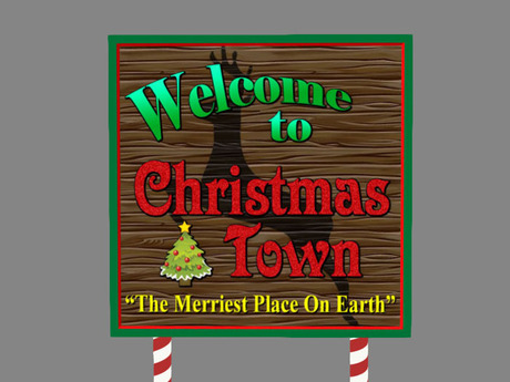 Second Life Marketplace - RE Christmas Town Welcome Sign - Fun Xmas ...