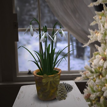 Second Life Marketplace - Bad Katz Potted Snowdrops
