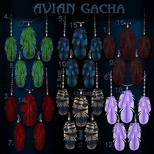 Second Life Marketplace - 11. VENGE - Avian Gacha - Hawk Earrings RARE