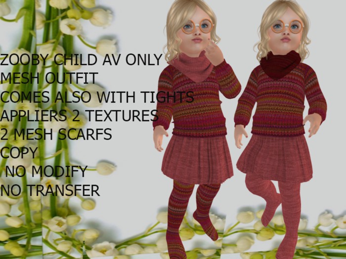 Second Life Marketplace - SmartKidds-Zooby Child Knitted Sweater Skirt ...