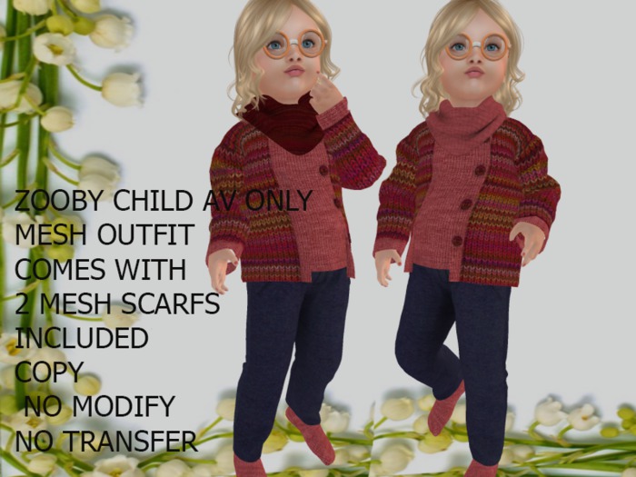 Second Life Marketplace - Smart Kidds - ZOOBYLaurell KnittedAutum#2 ...