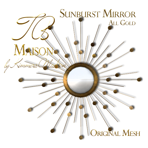 Second Life Marketplace - TB Maison Sunburst Mirror All Gold
