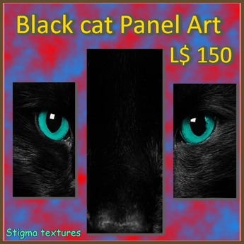 Second Life Marketplace - black cat eye panel art