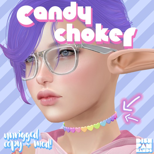Second Life Marketplace - [DH] - Candy choker - rainbow heart