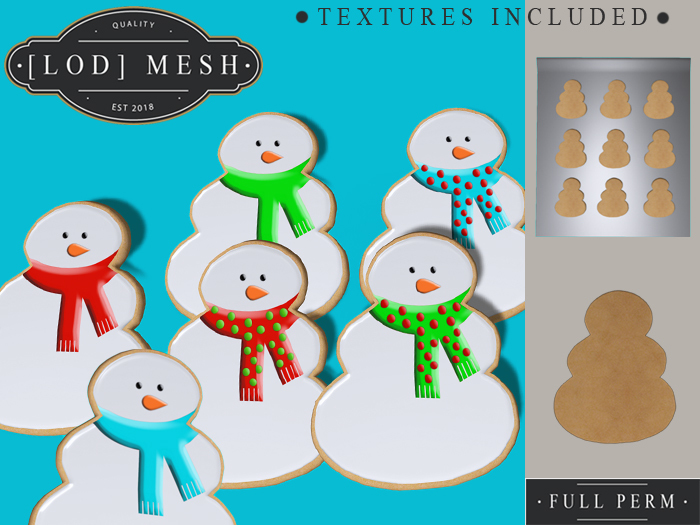 Second Life Marketplace - [LOD Mesh] Full Perm. Snowman Cookie