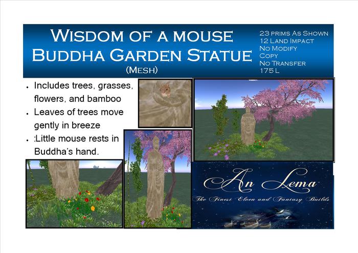 Second Life Marketplace - Wisdom of a mice Buddha Garden Statue