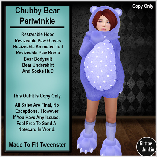 Second Life Marketplace - Glitter Junkie - Unisex Chubby Bear ...
