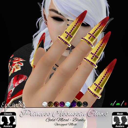 Second Life Marketplace - Epicine - Princess Assassin Claws - Gold ...