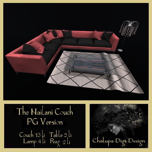 Second Life Marketplace - The Nailani Couch Set PG