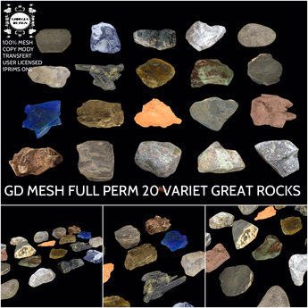 Second Life Marketplace - GD MESH FULL PERM 20 VARIET GREAT ROCKS