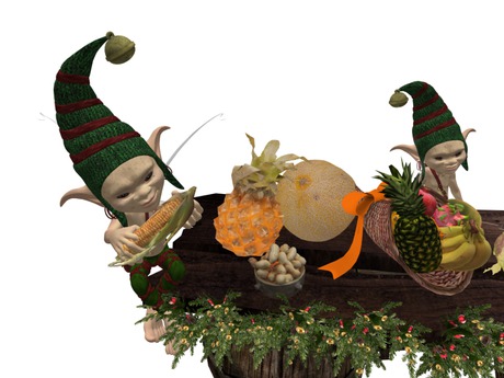 Second Life Marketplace - GD MESH FRUIT STAND CHRISTMAS ELVES