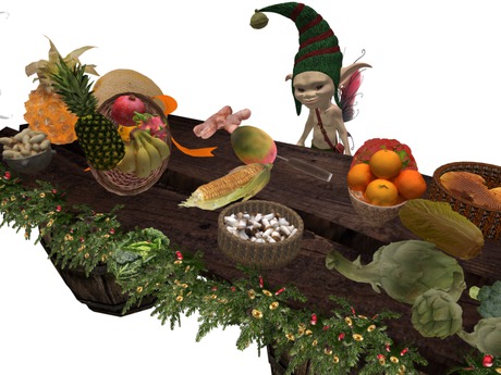 Second Life Marketplace - GD MESH FRUIT STAND CHRISTMAS ELVES