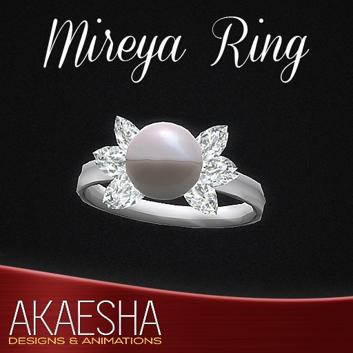 Second Life Marketplace - Akaesha's REALISTIC Diamond Ring w/ Pearl (Model: Mireya)