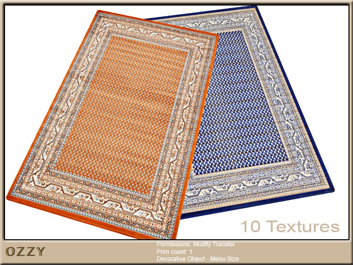Second Life Marketplace - *$OZZY$* Rug Jauna 10 Textures