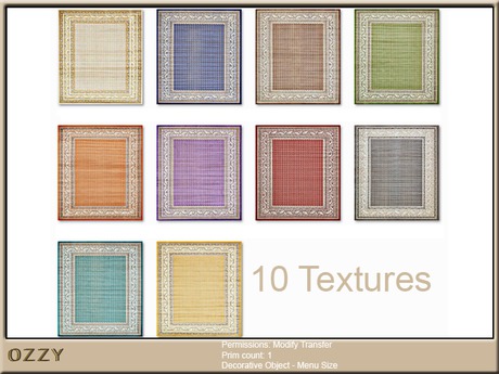 Second Life Marketplace - *$OZZY$* Rug Jauna 10 Textures