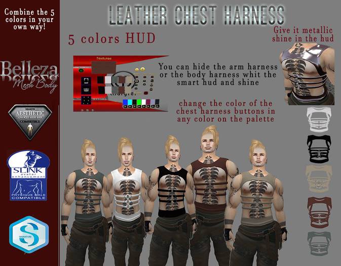 Second Life Marketplace - ::.Mary.:: ..:::leather Chest harness