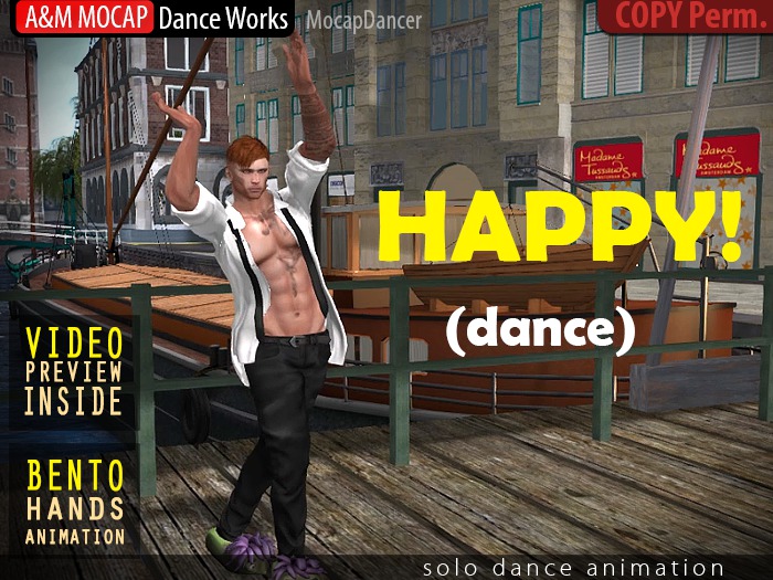 Second Life Marketplace - A&M: Happy! - solo dance animation (Bento ...