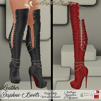 Second Life Marketplace - DPB Daphne Boots - Leather Red