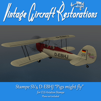 Second Life Marketplace - PAINT Stampe SV4 D-EBHJ "Pigs might fly"