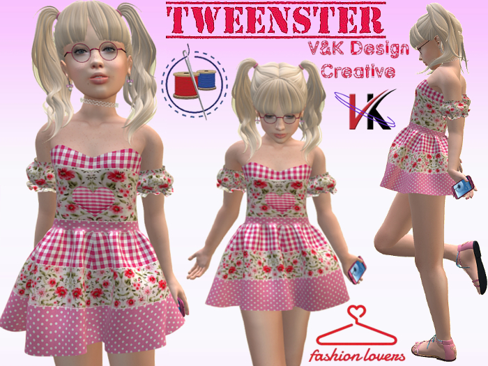 Second Life Marketplace - V&K Design Tweenster cute Kathy Dress