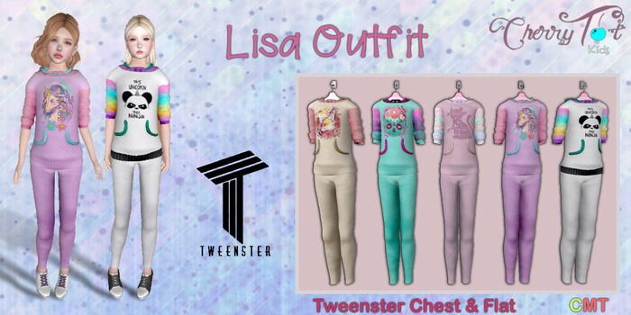 Second Life Marketplace - *Cherry Tot* Tweenster Lisa Outfit FATPACK