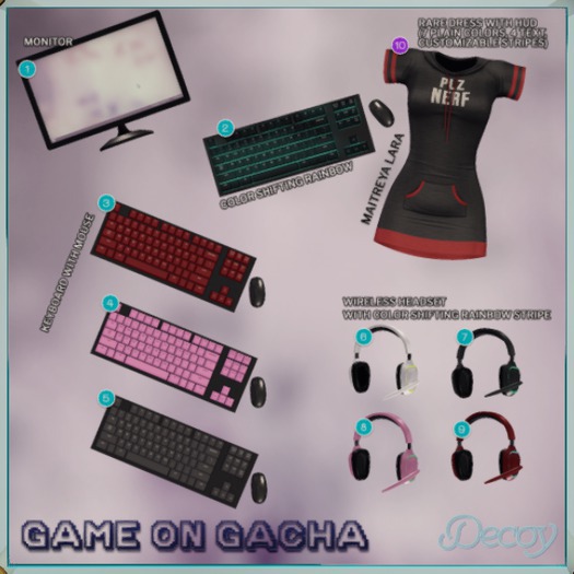 Second Life Marketplace - Decoy - Game On Gacha: #5 Keyboard Black/Gray