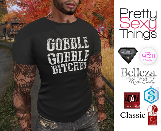 Second Life Marketplace - ★ PST Mens T - Gobble Gobble (Adam, Aesthetic ...