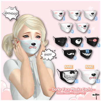 Second Life Marketplace - NYU - Dorky Face Masks Gacha, Moustache! (Black)