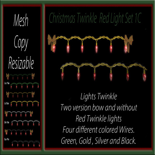 Second Life Marketplace - Christmas Twinkle Red Light Set 1 C