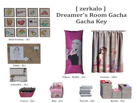 Second Life Marketplace - [ zerkalo ] Dreamer's Room Gacha - Table