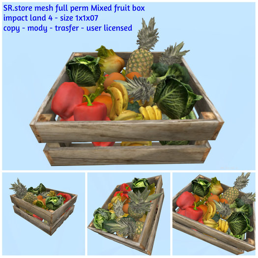 Second Life Marketplace - SR.store mesh full perm Mixed fruit box