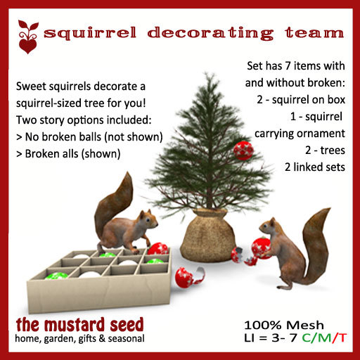 Second Life Marketplace - tms squirrel decorating team