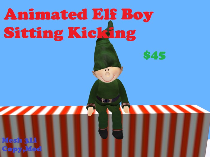 Second Life Marketplace - Animated Elf Boy Sitting & Kicking